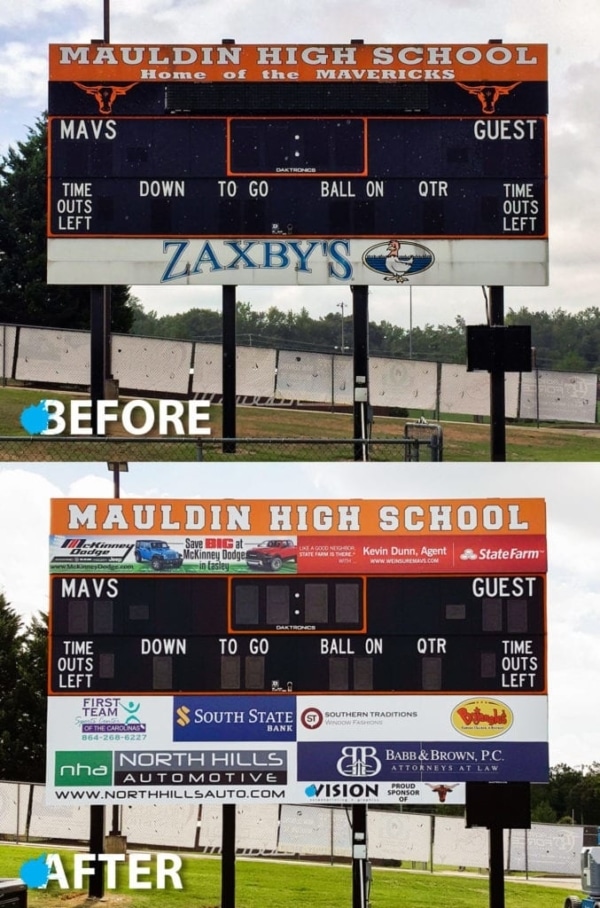 Mauldin High - Before & After - Vision Printing and Graphics